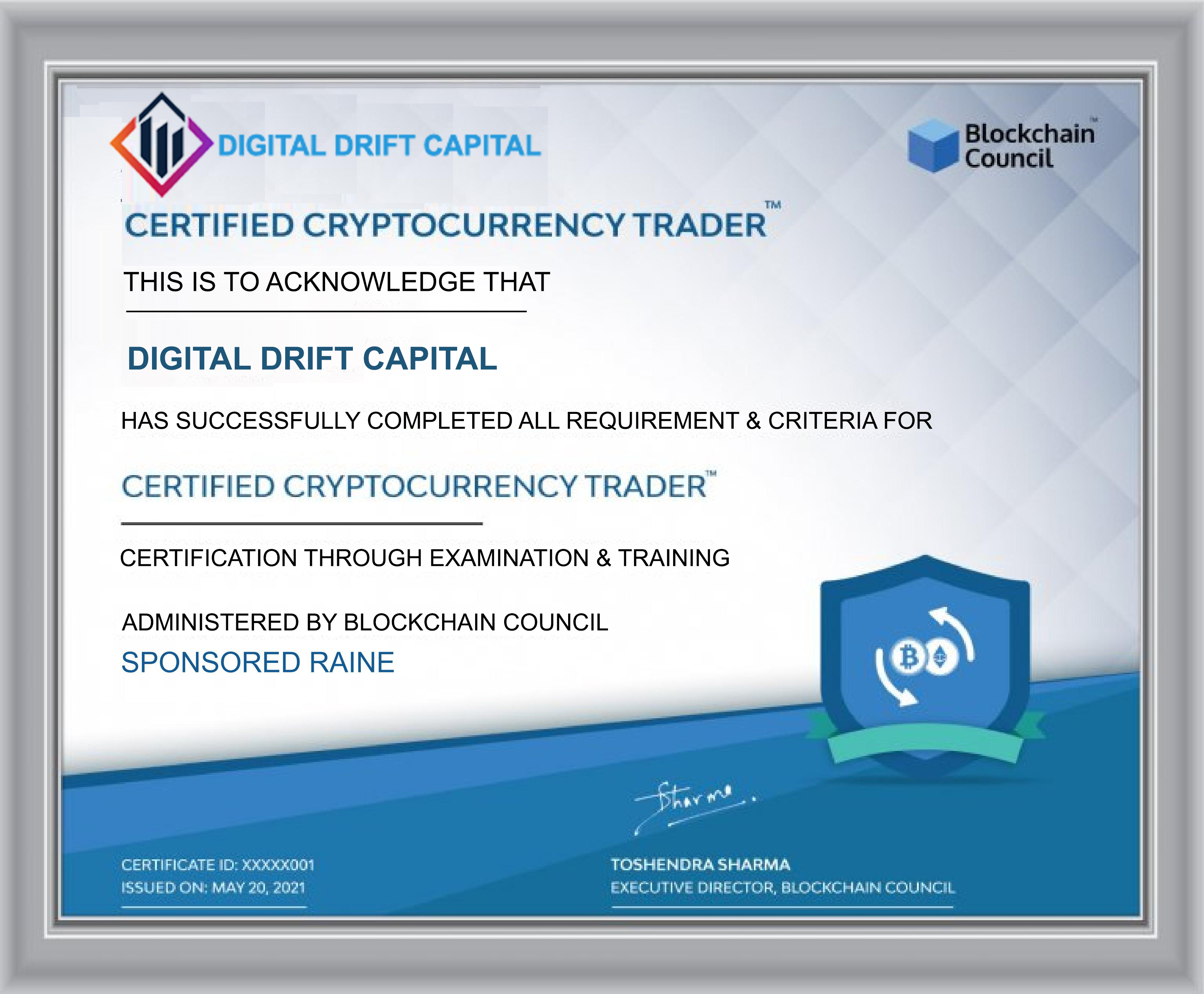 Digital Drift Capital | Bitcoin & Cryptocurrency trading Dashboard